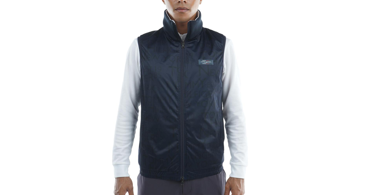トミー ヒルフィガー ゴルフ（TOMMY HILFIGER GOLF）（メンズ）ゴルフウェア アウター ロゴプリントリバーシブルベスト ...