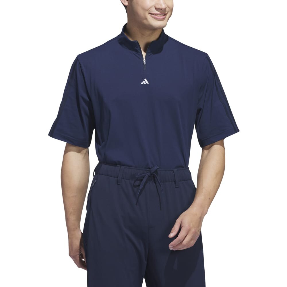 アディダス（adidas）（メンズ）モックネック ゴルフ 半袖 U365 ツイストニットピケルーズフィットジップモック KOV88 ...