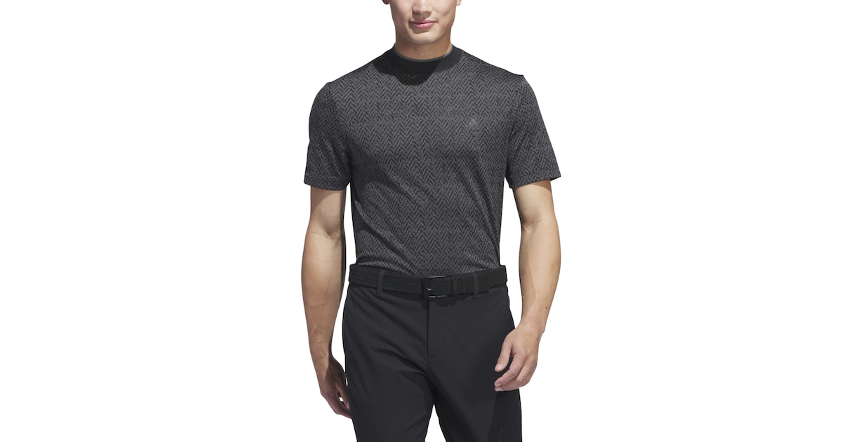 アディダス（adidas）（メンズ）ゴルフウェア 半袖 吸汗速乾 ミニヘリンボーン ストレッチドライモック KOW02-IU4407BK ...