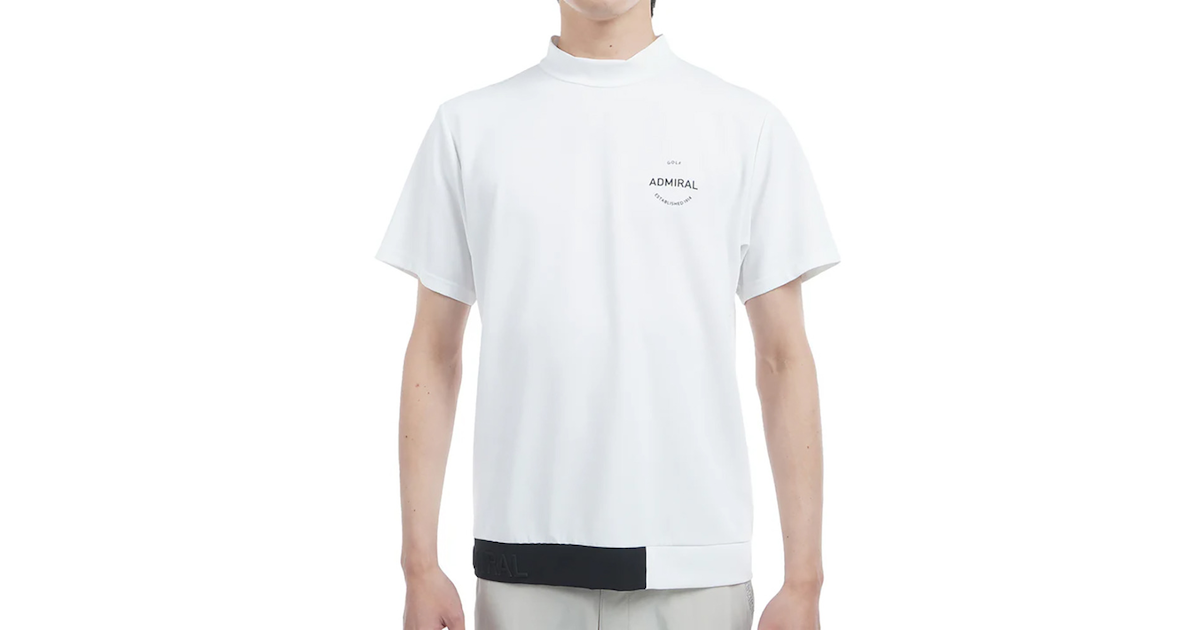 アドミラル ゴルフ（Admiral GOLF）（メンズ）モックネック ゴルフ 半袖 ミニワッフル モックネックシャツ ADMA507-WHT ...