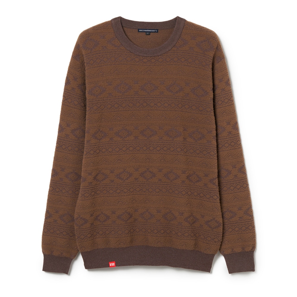 ROSASEN(ROSASEN)ゴルフウェア モールジャカード クルーネックニット 長袖 044-14011-25AW-014… ROSASEN（ROSASEN）（メンズ）ゴルフウェア モールジャカード クルー