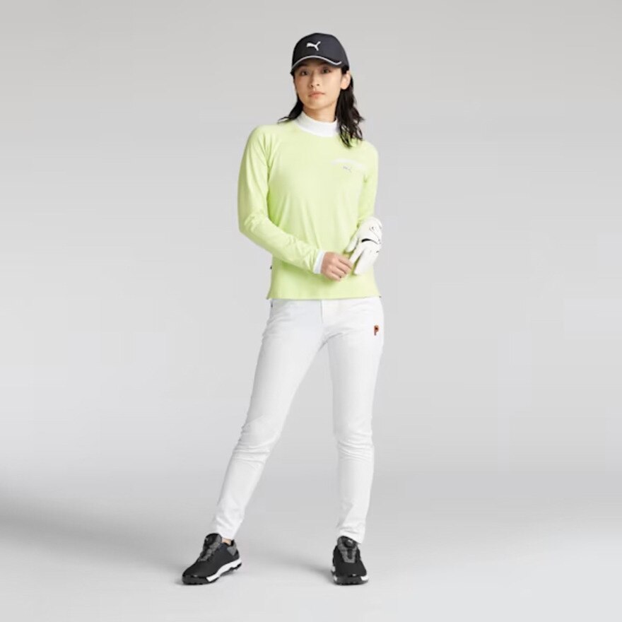 プーマ（PUMA）（レディース）ゴルフウェア PC ピーチ ストレッチ P ロゴ ラグラン モックネック 長袖 シャツ 630587-02 ...