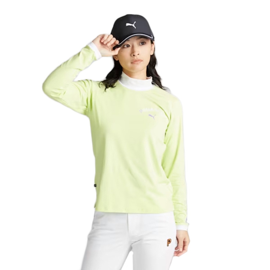 プーマ（PUMA）（レディース）ゴルフウェア 吸水速乾 PC ピーチ ストレッチ P ロゴ ラグラン モックネック 長袖 シャツ 630587 ...