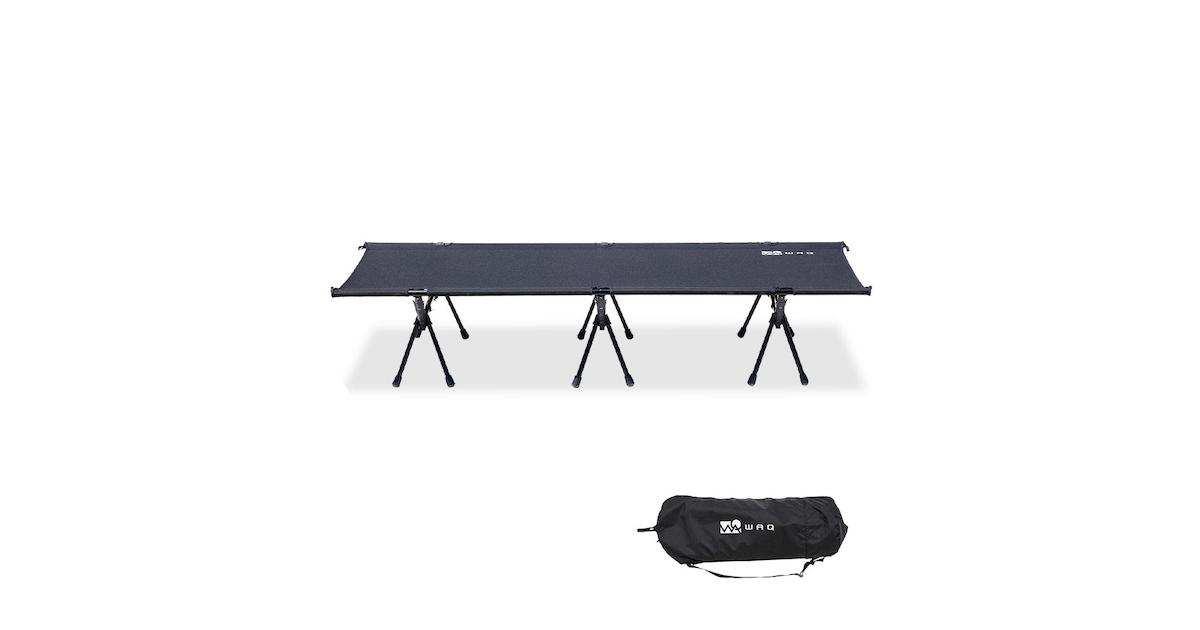 WAQ（WAQ） ベッド アウトドア キャンプ 2WAY フォールディングコット 600D BLK | アウトドア・キャンプ用品はエルブレス