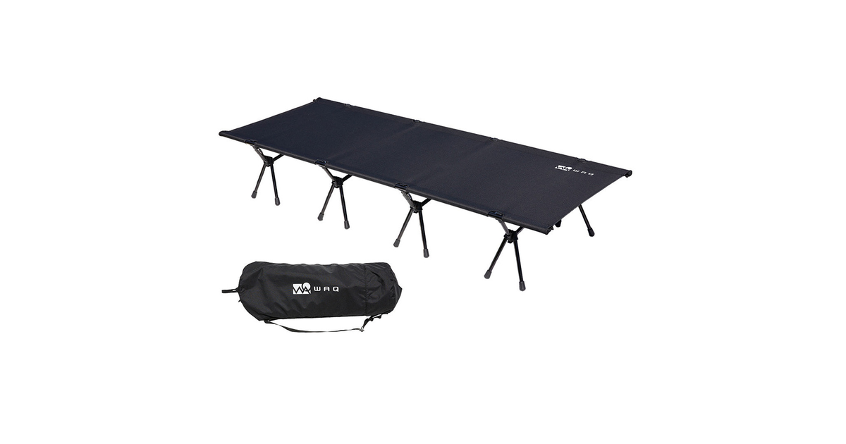 WAQ（WAQ） アウトドア キャンプ コット2WAY ワイドコット 600D BK | アウトドア・キャンプ用品はエルブレス