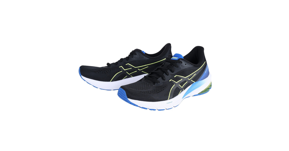 アシックス（ASICS）（メンズ）ランニングシューズ GT-1000 12 ブラック イエロー 1011B631.002 スニーカー ...