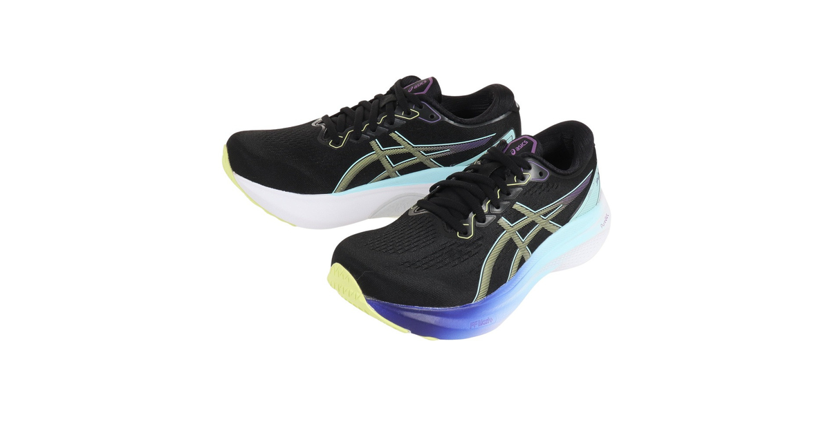 アシックス（ASICS）（レディース）ランニング シューズ ゲル カヤノ 30 ブラック イエロー 1012B357.003 スニーカー ...