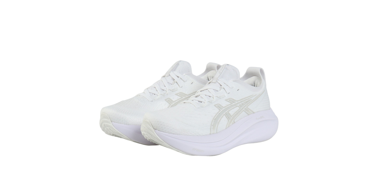 アシックス（ASICS）（レディース）ランニングシューズ ゲルニンバス27 ホワイト グレー 1012B753.100 スニーカー クッション GEL-NIMBUS 27 | スポーツ用品は ...