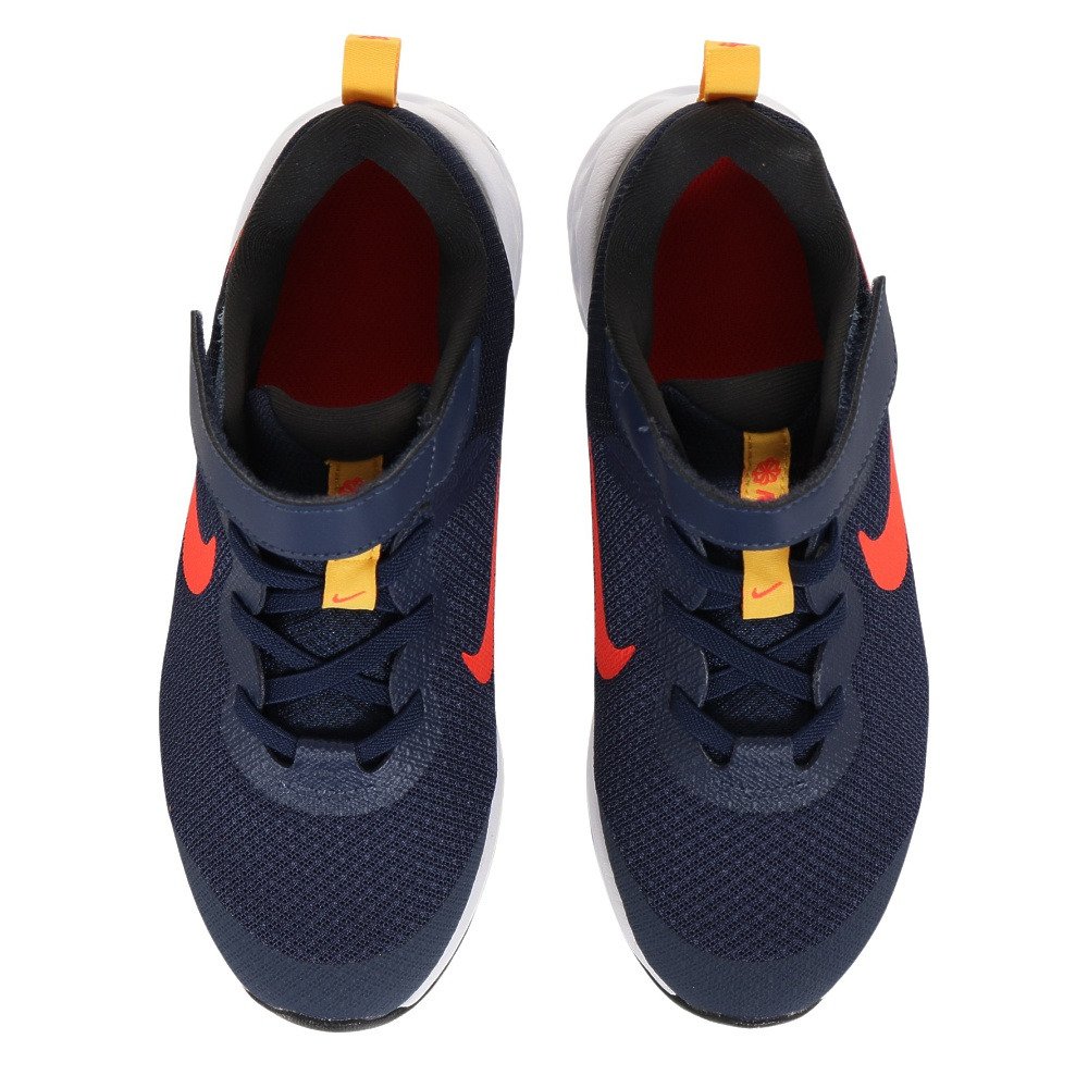 ナイキ（NIKE）（キッズ）レボリューション 6 NN PSV 紺 ネイビー DD1095-412 ジュニアスポーツシューズ ベルクロ ベルト ...