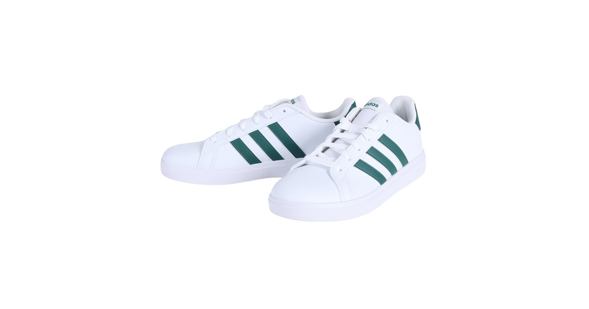 アディダス（adidas）（キッズ）スニーカー グランドコート 2.0 ホワイト グリーン IG4830 カジュアル スポーツ シューズ ...