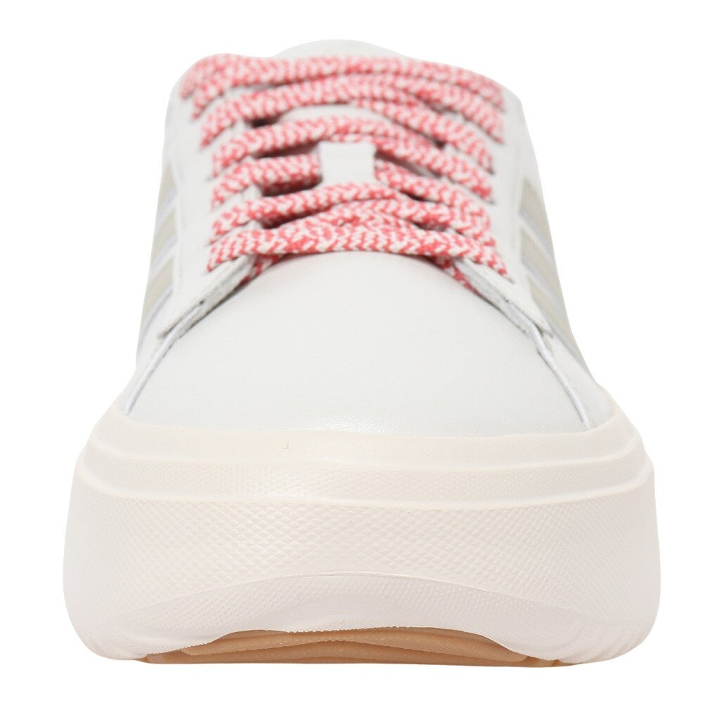 アディダス（adidas）（レディース）スニーカー グランドコートプラットフォーム ベージュ IE1094 カジュアル スポーツシューズ 厚底 ...