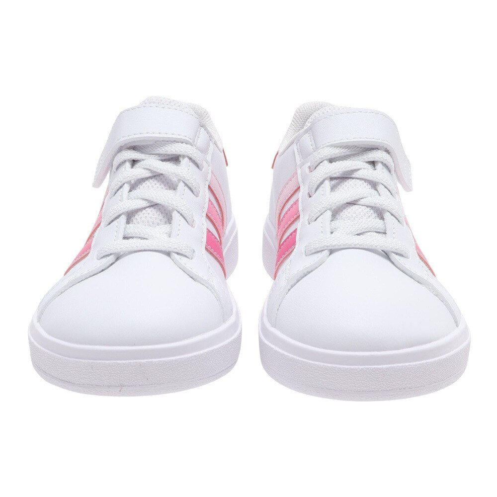 アディダス（adidas）（キッズ）ジュニア スニーカー グランドコート 2.0 ホワイト ピンク IG4838 カジュアル スポーツ ...
