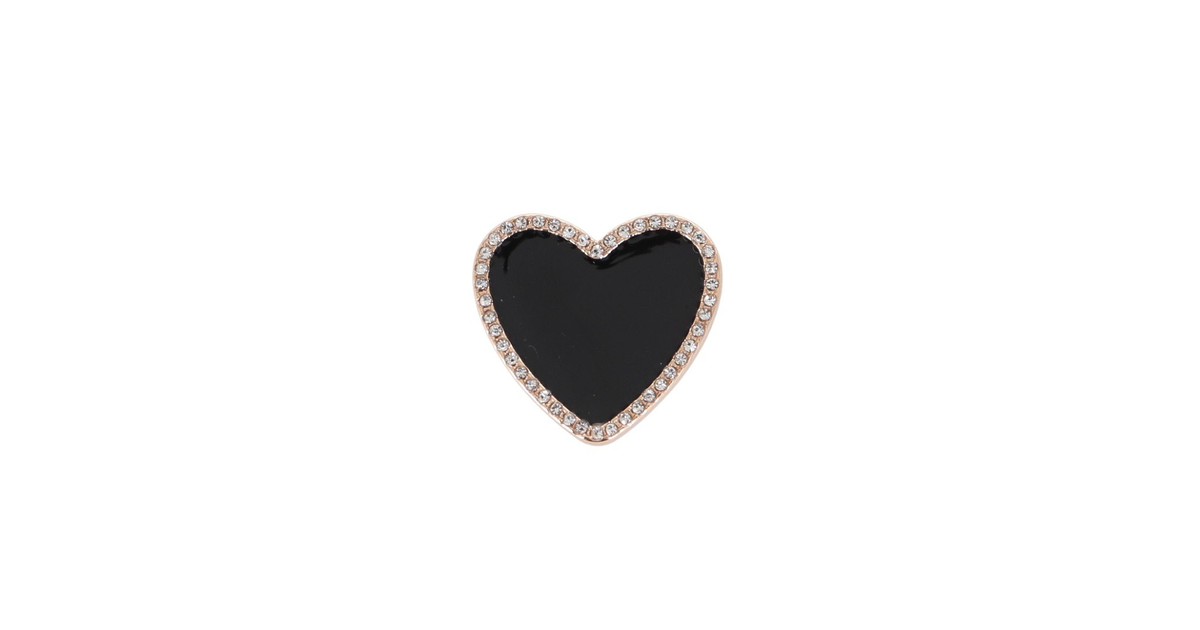 クロックス（crocs）（メンズ、レディース、キッズ）ジビッツチャーム ブラック ハート ウィズ ゴールド アウトライン 10011084 ...