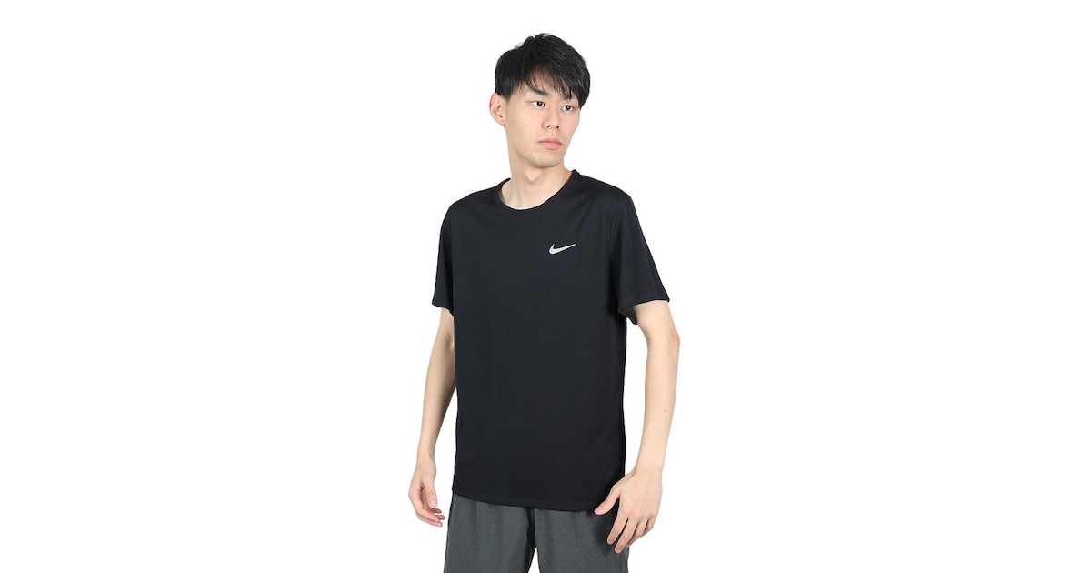 ナイキ（NIKE）（メンズ）Tシャツ 半袖 速乾 ドライフィット UV マイラー ショートスリーブ ランニングトップ DV9316-010 ...
