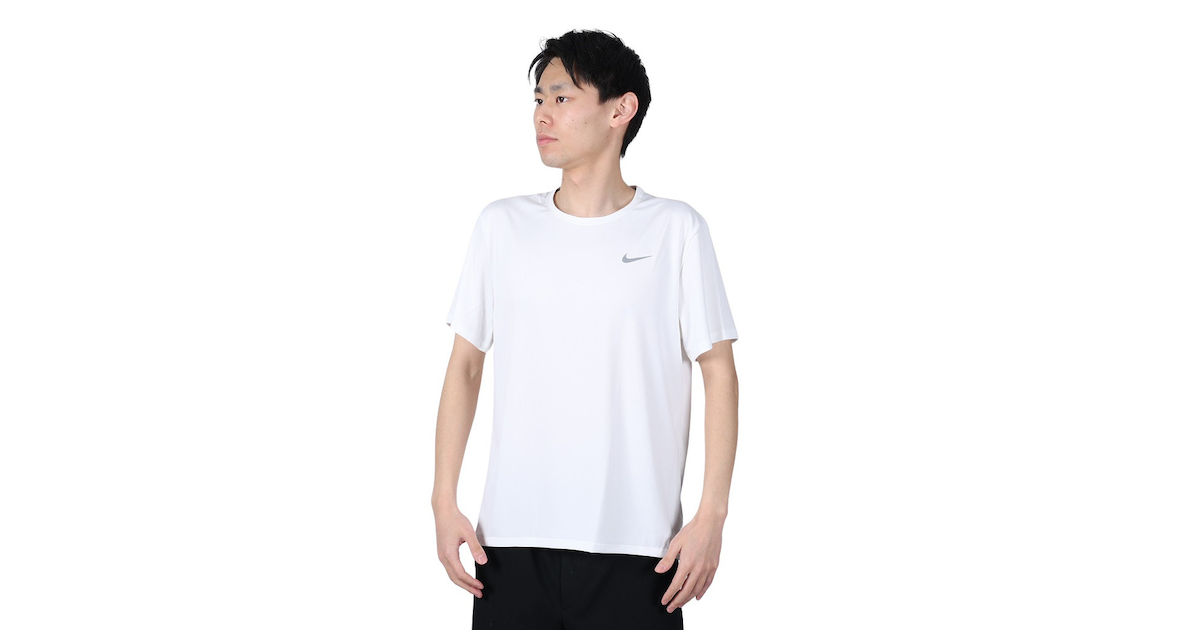 ナイキ（NIKE）（メンズ）Tシャツ 半袖 速乾 ドライフィット UV マイラー ショートスリーブ ランニングトップ DV9316-100 ...