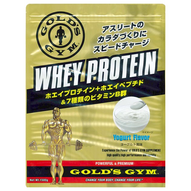 ゴールドジム（GOLD'S GYM）（メンズ、レディース）ホエイプロテイン 7種類のビタミンB群 ヨーグルト風味 1500g (約75食分 ...