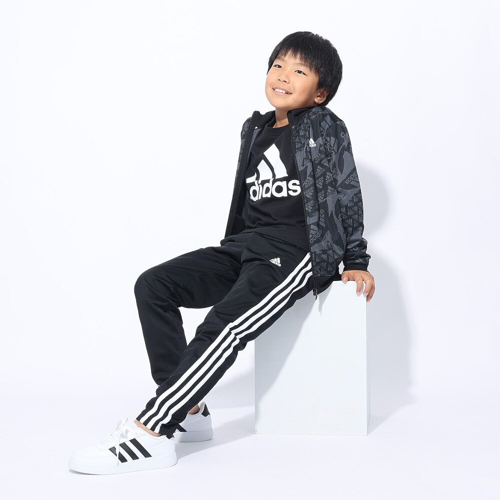 アディダス（adidas）（キッズ）ジュニア ジャージ 上下セット エッセンシャルズ 総柄プリント トラックスーツ KOS14-IQ4113 ...
