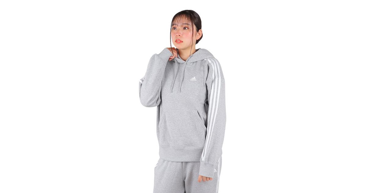 アディダス（adidas）（レディース）エッセンシャルズ プラス スリーストライプス フレンチテリーパーカー KVF82-JF1407 | スポーツ用品はスーパースポーツゼビオ
