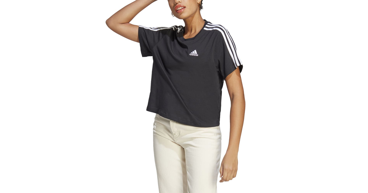 アディダス（adidas）（レディース）エッセンシャルズ スリーストライプス シングル ジャージー クロップトップス ENK78-HR4913 ...
