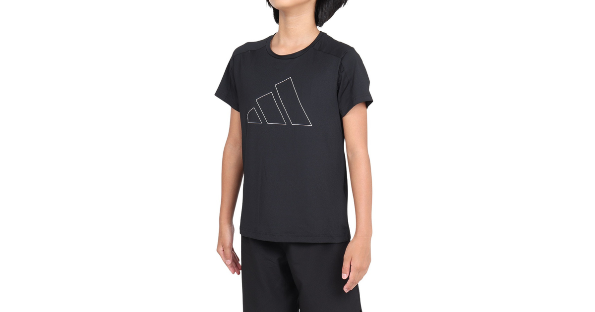 アディダス（adidas）（キッズ）ガール エッセンシャルズ AEROREADY ロゴ レギュラーフィット 半袖Tシャツ ECK74 ...