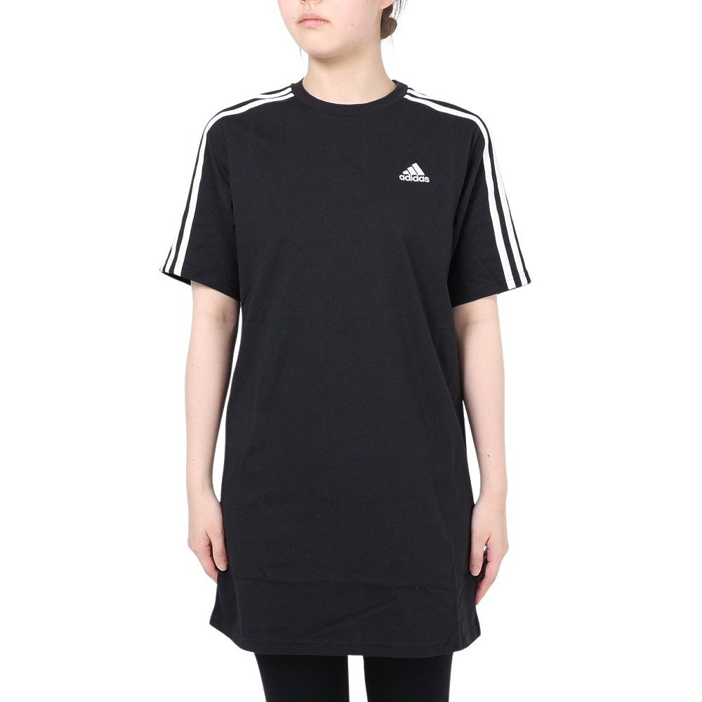 アディダス（adidas）（レディース）半袖Tシャツ レディース スリーストライプス ワンピース ENJ88-HR4923 | ゴルフ用品は ...