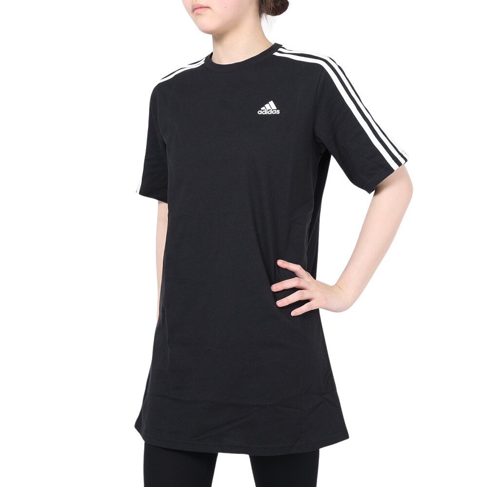 アディダス（adidas）（レディース）半袖Tシャツ レディース スリーストライプス ワンピース ENJ88-HR4923 | ゴルフ用品は ...