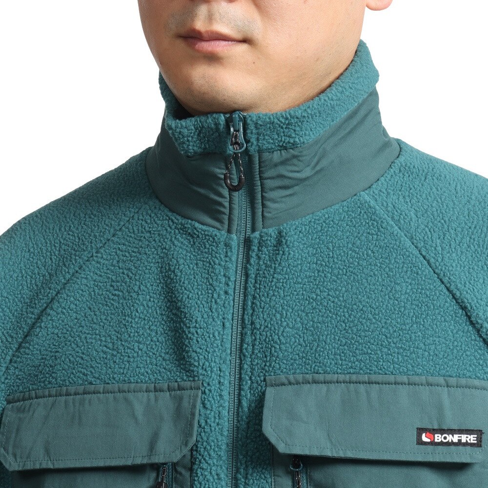 ボンファイア（Bonfire）（メンズ）ボアフリースブルゾン 50BNF2FUK2255 DGRN | スポーツ用品はスーパースポーツゼビオ