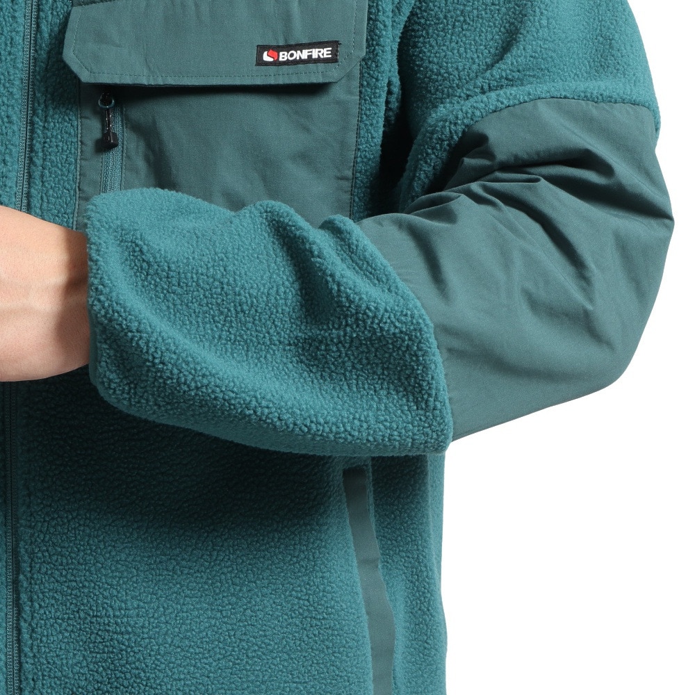 ボンファイア（Bonfire）（メンズ）ボアフリースブルゾン 50BNF2FUK2255 DGRN | スポーツ用品はスーパースポーツゼビオ