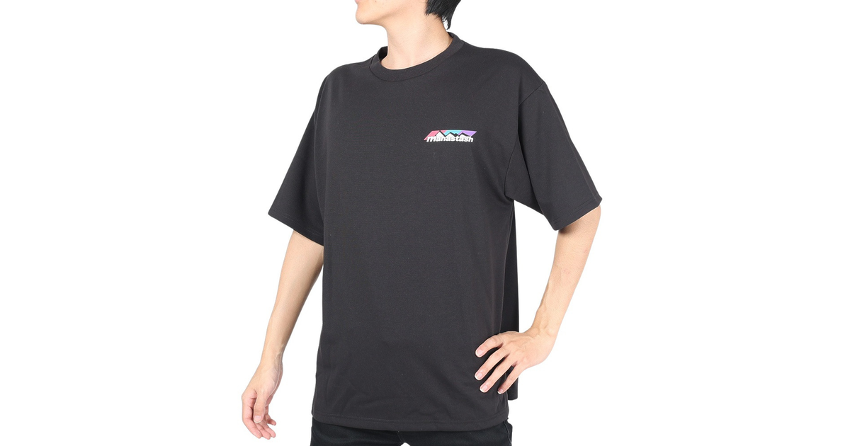 マナスタッシュ（MANASTASH）（メンズ）半袖Tシャツ RE:PET TEE SCHEME ロゴ シャツ 792-3134048 BLK ブラック | アウトドア・キャンプ用品はエルブレス
