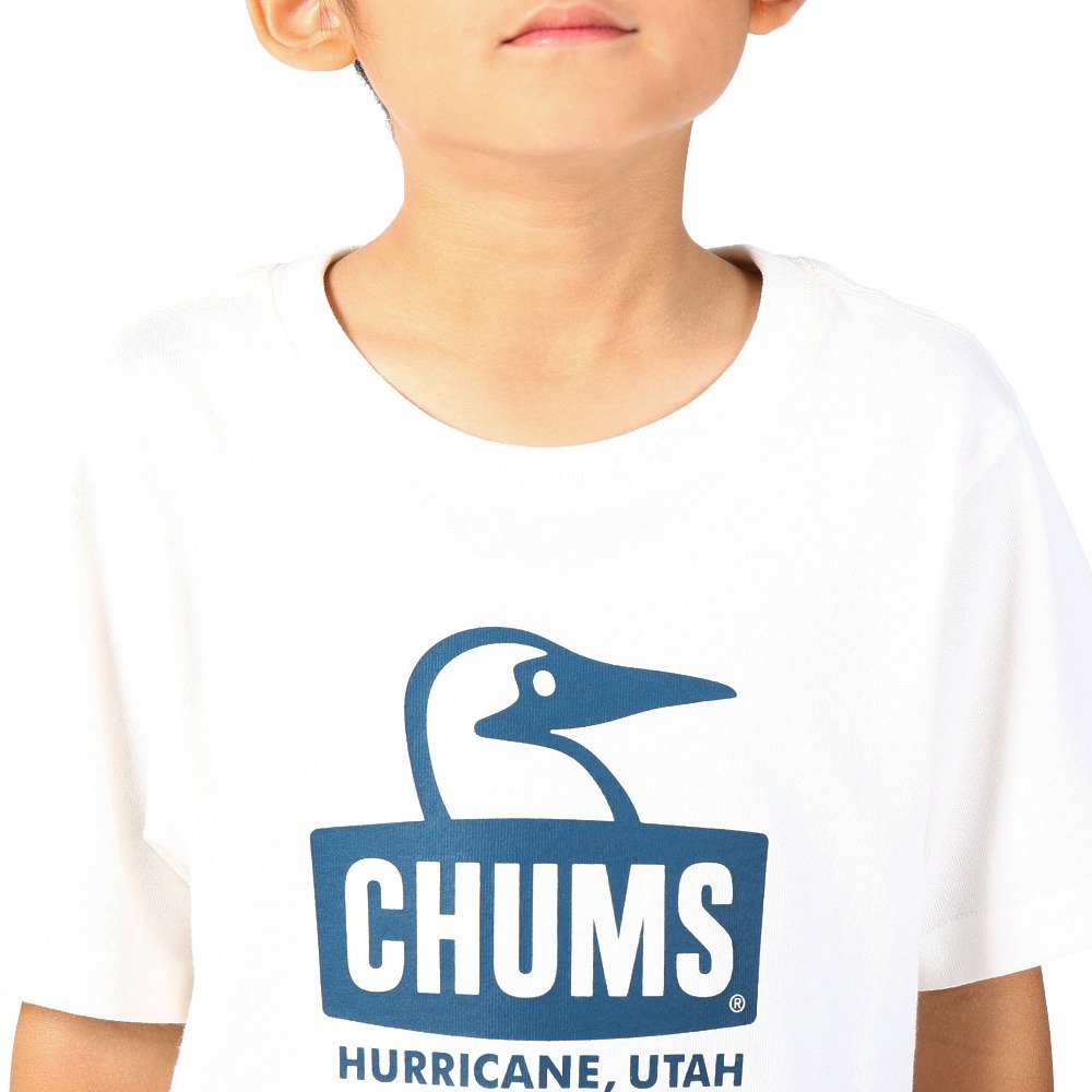 チャムス（CHUMS）（キッズ）ジュニア 半袖Tシャツ ブービーフェイスTシャツ CH21-1281-W015 ホワイト×ネイビー ...