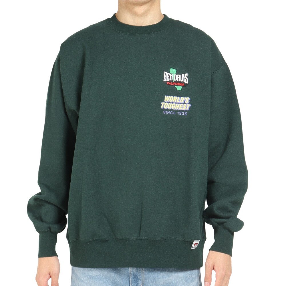 ベンデイビス（BEN DAVIS）（メンズ）パッチ クルーネックトレーナー 2780055-DGR | スポーツ用品はスーパースポーツゼビオ