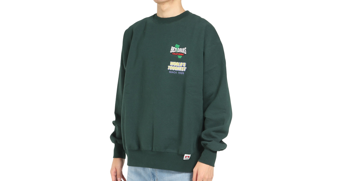 ベンデイビス（BEN DAVIS）（メンズ）パッチ クルーネックトレーナー 2780055-DGR | スポーツ用品はスーパースポーツゼビオ