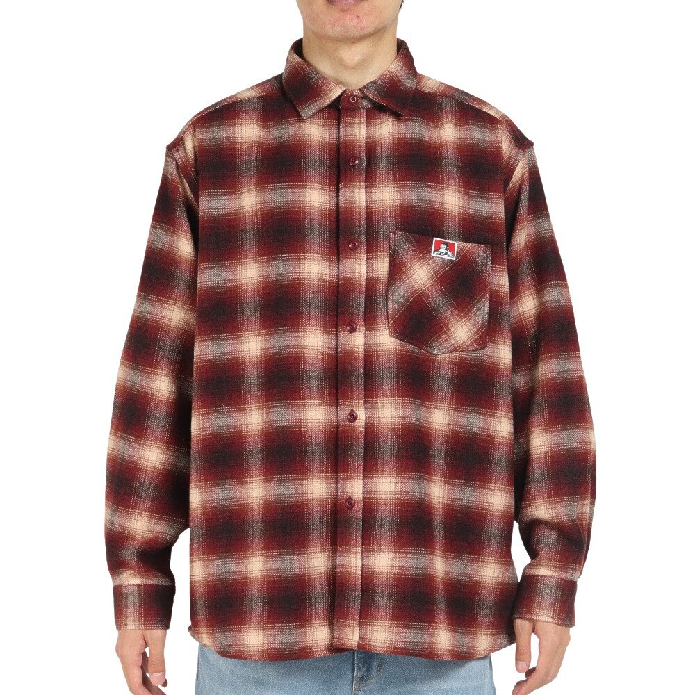 ベンデイビス（BEN DAVIS）（メンズ）オンブレ チェック ネル 長袖シャツ 2780017-WIN | スポーツ用品はスーパースポーツゼビオ