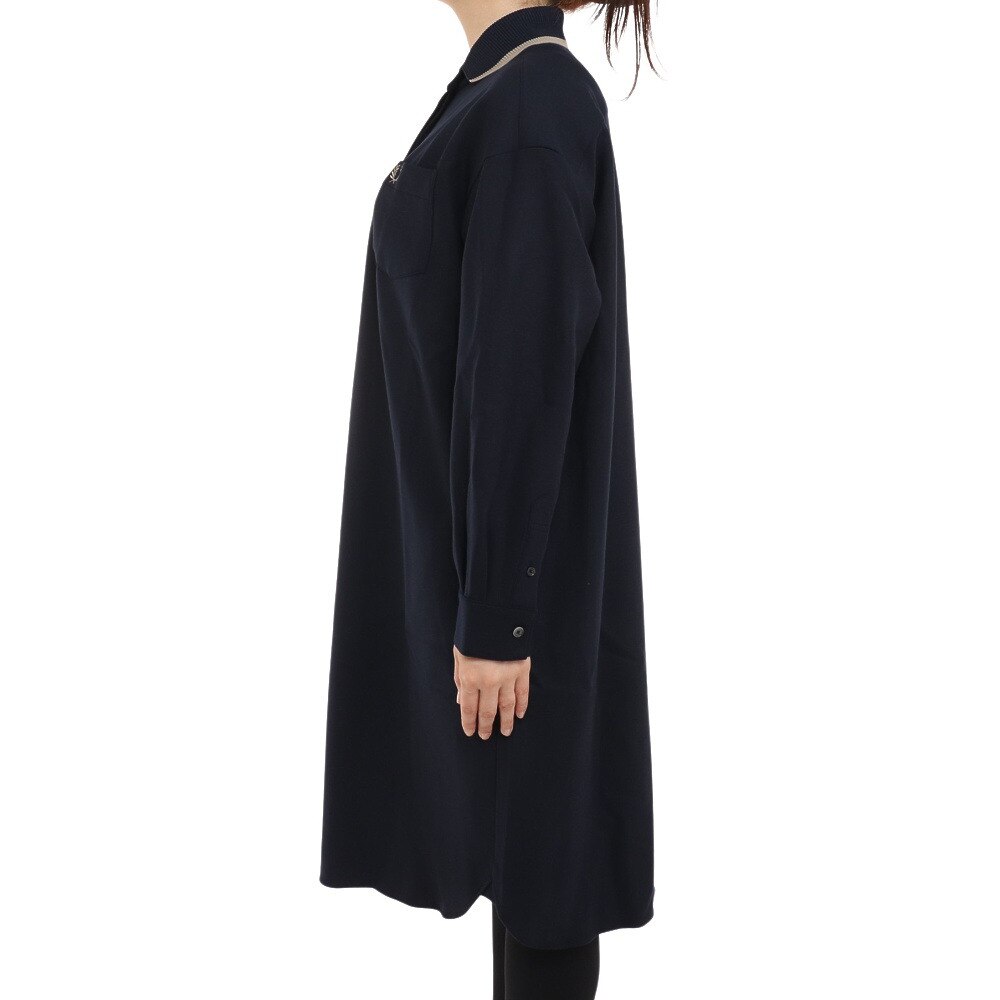 フレッドペリー（FRED PERRY）（レディース）Knitted Collar Shirt Dress F8673-01 22AW ...