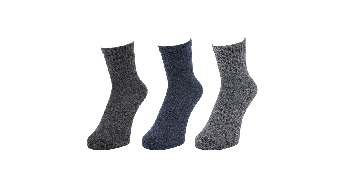 クー（Coo.）（メンズ）HEAT-X 3足組 アンクル丈 ソックス CGYNVYBLK 894Q4GSA0062 CGRY 25-28cm ...