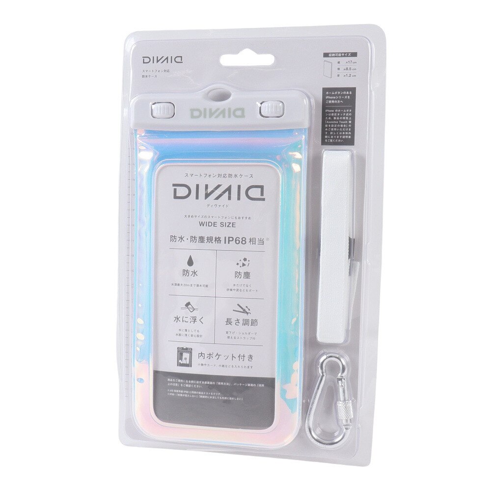Hamee（Hamee）（メンズ、レディース）DIVAID ディバイド フローティング防水ケース ワイドサイズ ショルダーストラップ オーロラ | スポーツ用品はスーパースポーツゼビオ